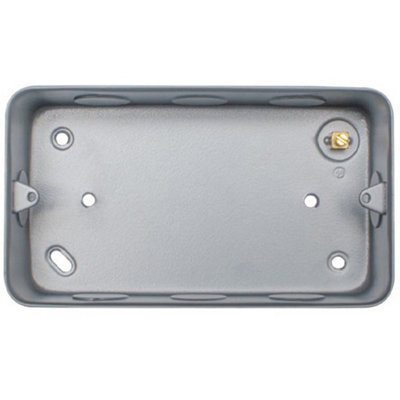 2 Gang 40mm Surface Mount METAL CLAD Back Box Switches & Sockets ...
