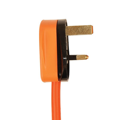 2 Gang Rubberised Plastic Extension Lead, 13A Orange - 15m