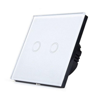 2 Gang Smart Touch Switch White with Timer, App & Voice Control, No ...