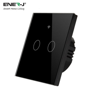 2 Gang Smart Touch Switch with Timer and Remote App Controlled, Black ...