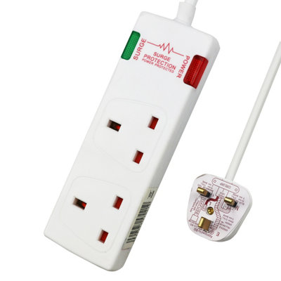 2 Gang Surge-Protected Extension Lead 3M, 13A