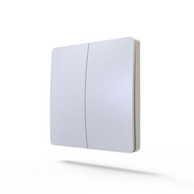 2 Gang Wireless Kinetic Switch (white body) + 2 x 500W RF Receiver