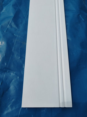 2 Grooved MDF Skirting Board two Undercoated 1200mmx17mmx120mm