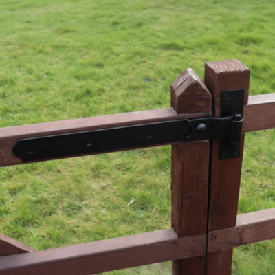 2 Heavy Duty Gate Hooks for Band Gate Hinge Brackets 12mm Pin Black