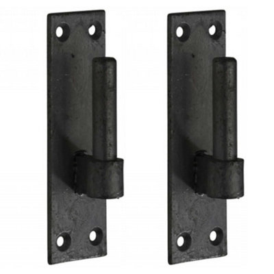 2 Heavy Duty Gate Hooks for Band Gate Hinge Brackets 16mm Pin Black