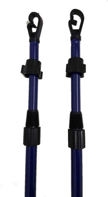 2 Heavy Duty Metal Telescopic Adjustable & Extendable from 1.2 to 2.4M ...