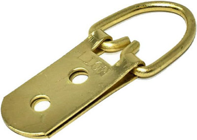 2 Hole Heavy Duty Picture Hangers 58mm Brass Plated Steel Pack of 4 for ...