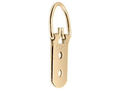 2 Hole Heavy Duty Picture Hangers 58mm Brass Plated Steel Pack of 4 for ...