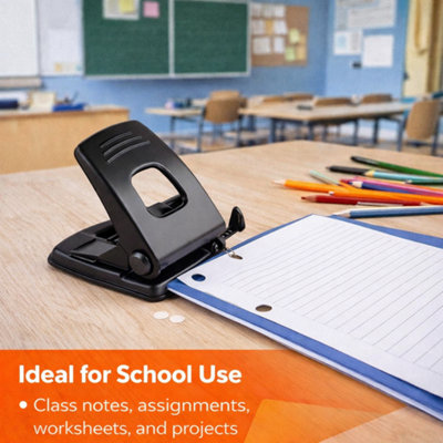 2 Hole Paper Punch 10 Sheet Capacity Lightweight Compact Metal Punch ...