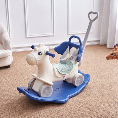 2-in-1 Blue Rocking Horse Kid Toddler Children Play Set at B&Q