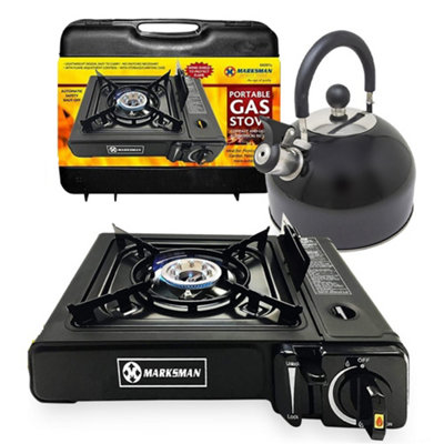 2 in 1 Camping Starter Kit - Includes Gas Cooker Stove & 2.5L Kettle ...