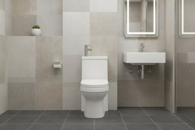 2 in 1 Close Coupled Toilet with Sink on Top Basin Tap Cloakroom Space ...
