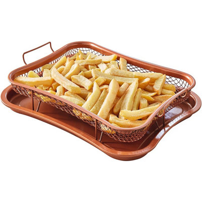 2-in-1 Copper Crisping Air Fry Tray - Cera Titanware Multifunctional ...