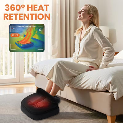 2 in 1 Electric Foot and Back Massager with Heat for Pain Relief