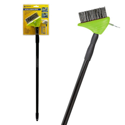 2 In 1 Extendable Plastic Wire Patio Brush Deck Block Paving Weed ...