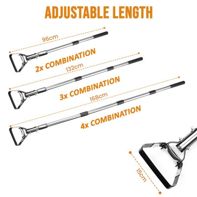 2 in 1 Garden Long Handle Thatch Rake/Oscillating Stirrup Hoe Weeder ...