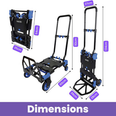 2-in-1 Hand Sack Truck Trolley, Folding Platform Cart Dolly, Heavy-Duty ...