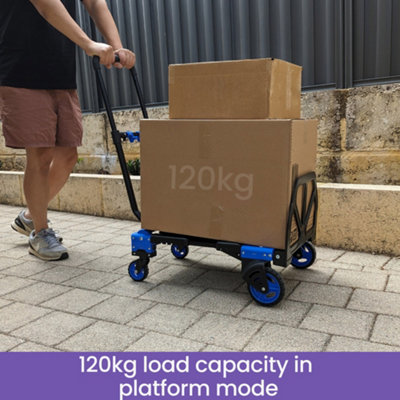 2-in-1 Hand Sack Truck Trolley, Folding Platform Cart Dolly, Heavy-Duty ...