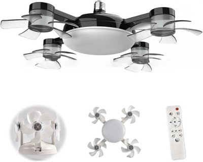 2 In 1 Hanging Fan with LED Lantern E27 E26 Electric Cordless Fan ...