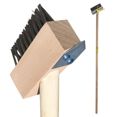 2 In 1 Hardwood Wire Patio Brush Deck Block Paving Weed Garden Scraper ...