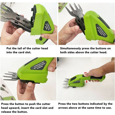 2 in 1 Hedge Trimmer Cordless Electric 7.2V Handheld Multi Tool Bush ...
