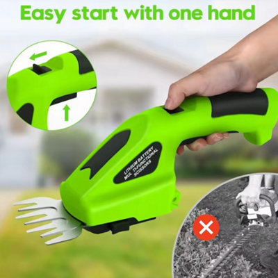 2 in 1 Hedge Trimmer Cordless Electric 7.2V Handheld Multi Tool Bush ...