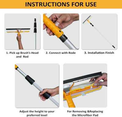 2 in 1 Telescopic Window Squeegee Cleaner with Extendable Handle ...