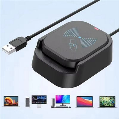 2-in-1 USB 2.0 Smart Card and NFC Reader for ID Access Control Systems