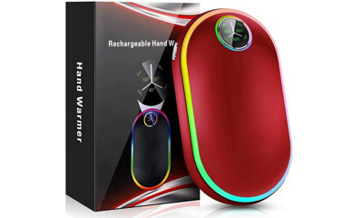 2 in 1 USB Rechargeable Mini Hand Warmer- Red