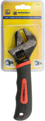 2 In 1 Wide Mouth Adjustable Wrench Spanner Pipe Handle Plumbers Hand ...