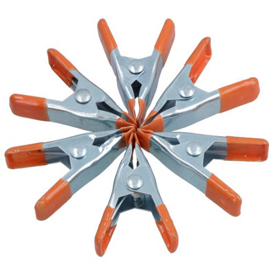 2 inch Spring Steel Clamp Set Metal With Rubber Protectors And Grips 6pc