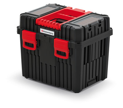 2 Layer Pro Mobile Tool Chest Box Trolley Pull Up Handle Wheels ...