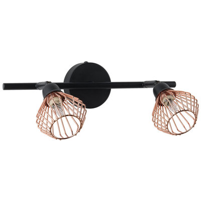 2 Light Spotlight Metal Bar Copper VOLGA | DIY at B&Q