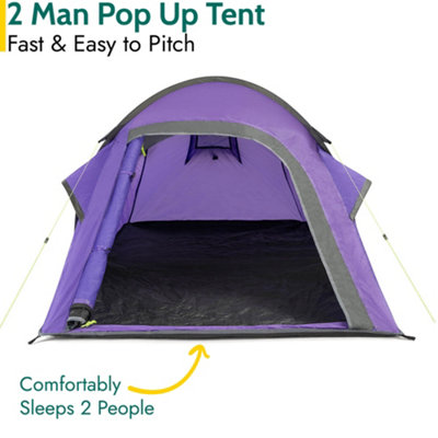 2 Man Pop Up Tent Lightweight Portable Camping Festival Shelter Single ...