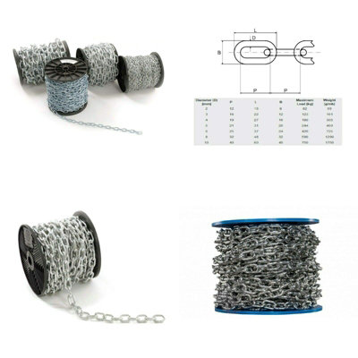 2 metres of 10 mm Strong Hot Dipped Galvanized Heavy Duty Steel Chain
