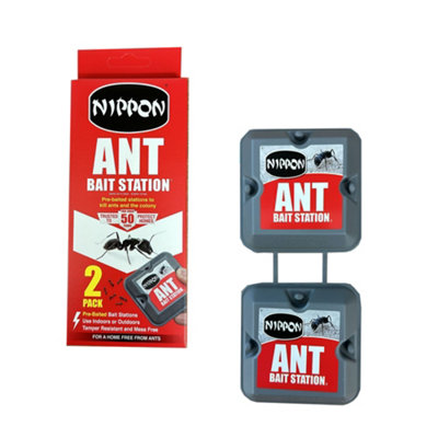 2 Nippon Ant Stop Killer Bait stations Destroys Ants & Nests Indoor Outdoor