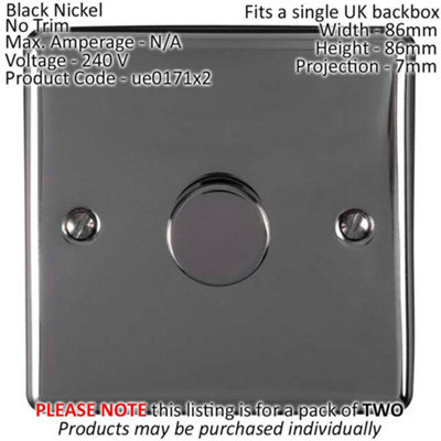 2 PACK 1 Gang 400W 2 Way Rotary Dimmer Switch BLACK NICKEL Light ...