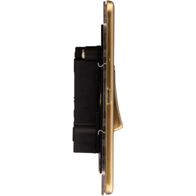 2 PACK 1 Gang Single Light Switch SCREWLESS SATIN BRASS 2 Way 10A Slim ...