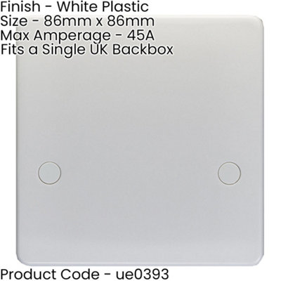 2 PACK 1 Gangle Single 45A Flex Outlet WHITE PLASTIC Cooker Appliance ...