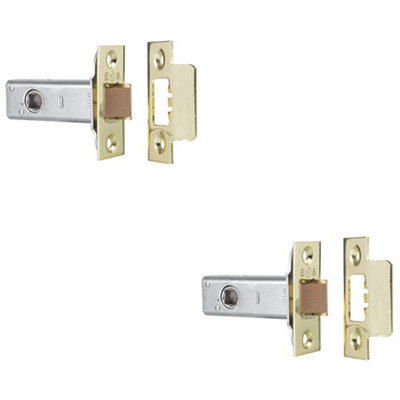 2 PACK - 101mm Heavy Sprung Tubular Door Latch Square Strike Plate ...