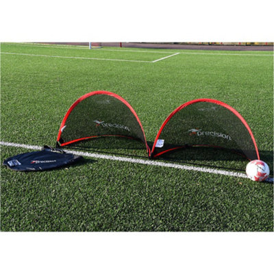 2 PACK - 110 x 80cm Pop Up Football Training Goal / Net - Portable Side ...
