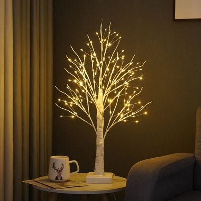 2 Pack 144 LED Warm Lights Birch Twig Tree with Light