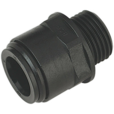 2 PACK - 15mm x 1/2" BSP Black Straight Adapter - Air Ring Main Pipe ...