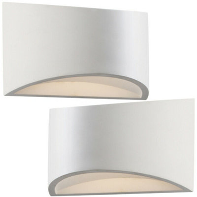 2 PACK 200mm LED Wall Light Warm White Primed White (ready to paint ...