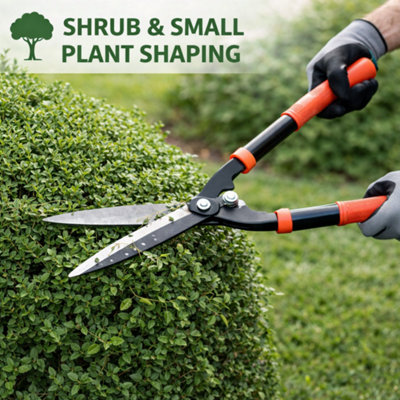 2 Pack 21 inch hedge shears with 10 inch carbon steel blades heavy duty ...