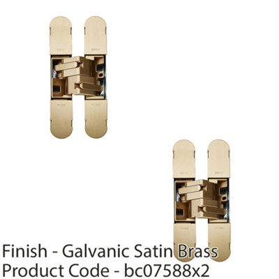2 PACK - 3D Flush Faced Concealed Cabinet Hinge - 180 Degree Opening ...