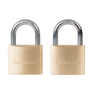 2 PACK 40mm BRASS Padlocks SAME KEYS 6mm Shackle Storage Gym Locker ...