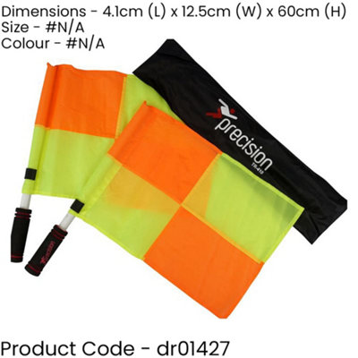 2 PACK 480mm Chequered Linesmans Flag Set - Football Official Orange ...