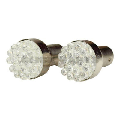 2 Pack 566 White LED 12V Stop & Tail Bayonet Bulbs Lights Lighting Car