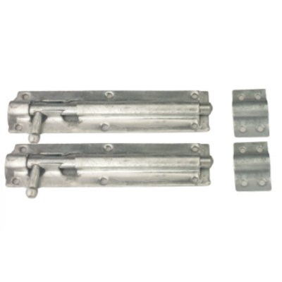 2 PACK 6" GALVANISED TOWER BOLT Gate Shed Slide Latch Lock Bolts